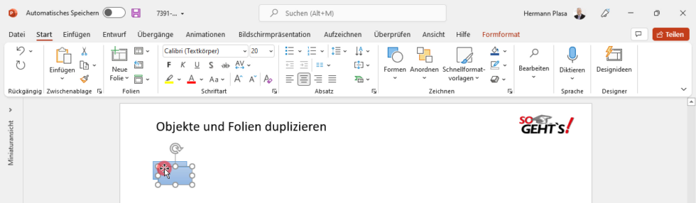PowerPoint Tipp: Duplizieren von Objekten und Folien